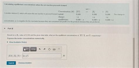 Answer Part B Part C B Based On A Kc Value Of Chegg