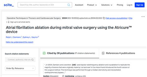 Citation Report Atrial Fibrillation Ablation During Mitral Valve Surgery Using The Atricure