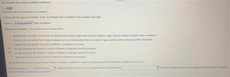 Solved B Calculate The Sample Correlation Coefficient R Chegg