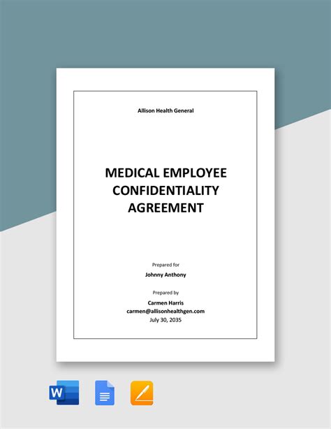 Medical Employee Confidentiality Agreement