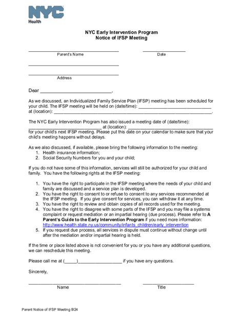 Fillable Online Nyc Early Intervention Program Consent To Release