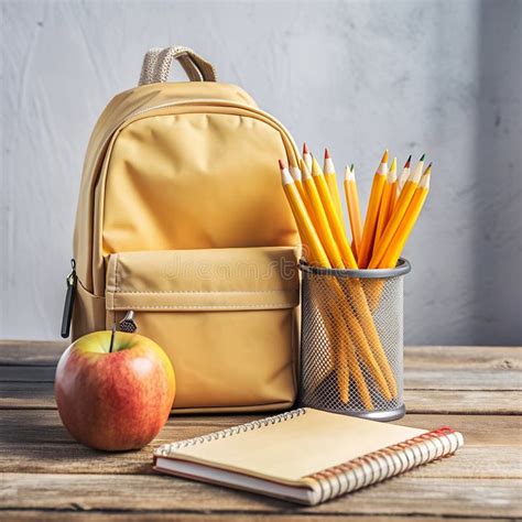 Back To School Concept School Supplies School Theme Beginning Of The School Season Stock