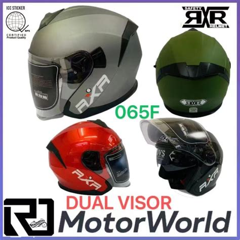 Rxr Half Face Dual Visor 065f For Motorcycle With Icc Bps Large Only