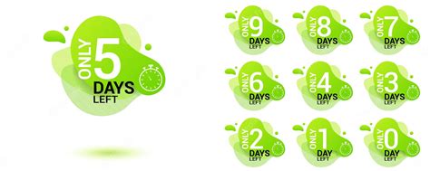 Premium Vector Number Days Left Countdown Amoeba Liquid Design Label