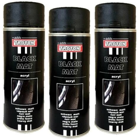 TROTON Lakier Akrylowy Czarny Mat Spray 400ML Hurtownia