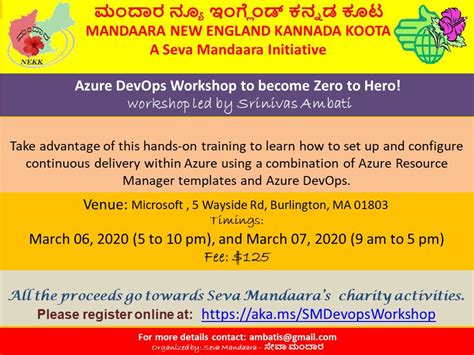 Seva Mandaara Azure Devops Workshop Mandaara New England Kannada Koota