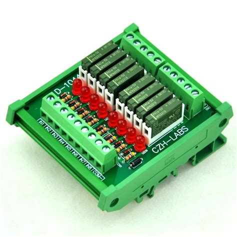 Slim Din Rail Mount Dc V Source Pnp Spst No A Power Relay Module Pa A V In Electronics