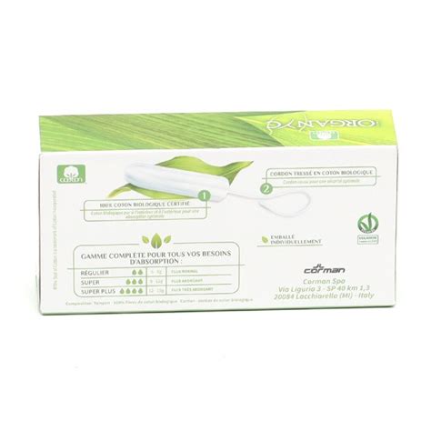 Organyc Tampons Super Bio sans applicateur Protection hygiénique