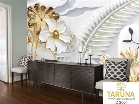 پوستر دیواری سه بعدی طرح گلبرگ طلایی