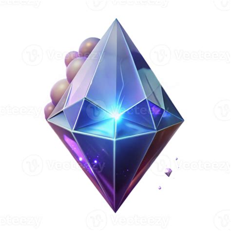 Glowing Crystal Gem With Orb Cluster 56091381 Png