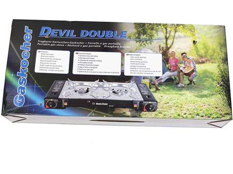 ᐉ Газова плита портативна туристична на 2 конфорки з адаптером 2300 Вт • Краща ціна в Києві