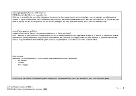Solution Chcece042 Developmental Assessment Template 1121 1 Studypool