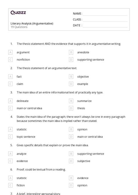 50 Summarizing Nonfiction Texts Worksheets For 8th Class On Quizizz Free And Printable