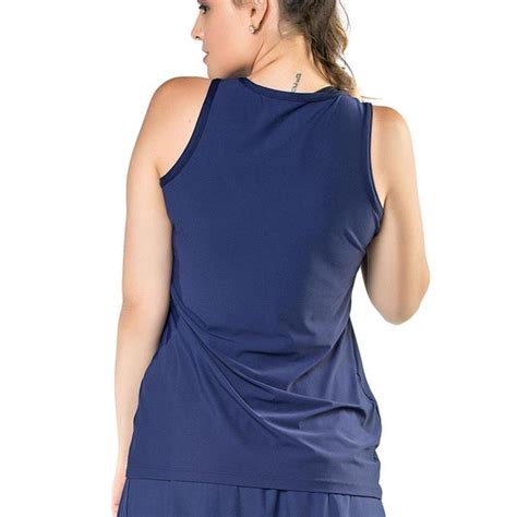 Camiseta Regata Feminina Fitness Micro Furos Elite Azul