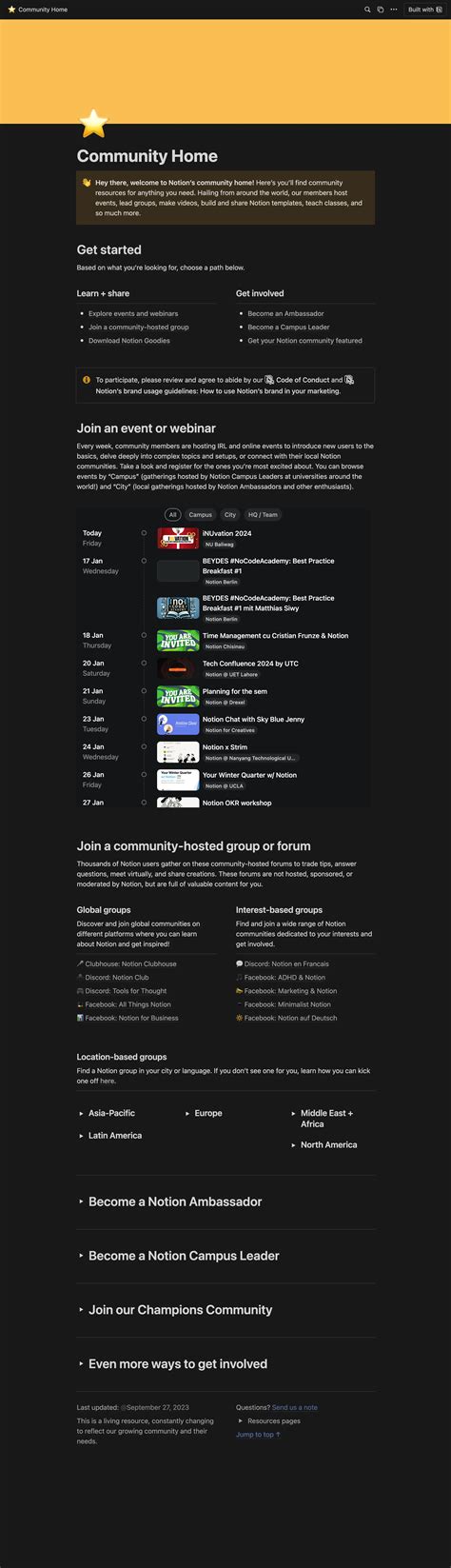 Notion Community Home Templates