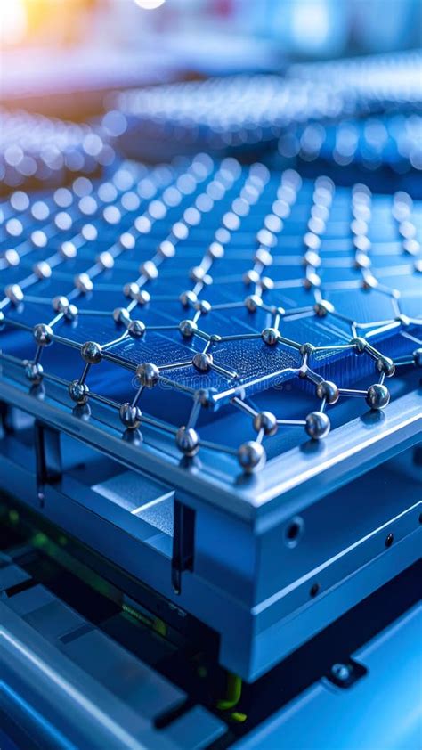 Abstract Molecule Structure Connecting Nodes On Blue Backdrop