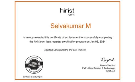 Selvakumar Mariyappan On Linkedin Hirist