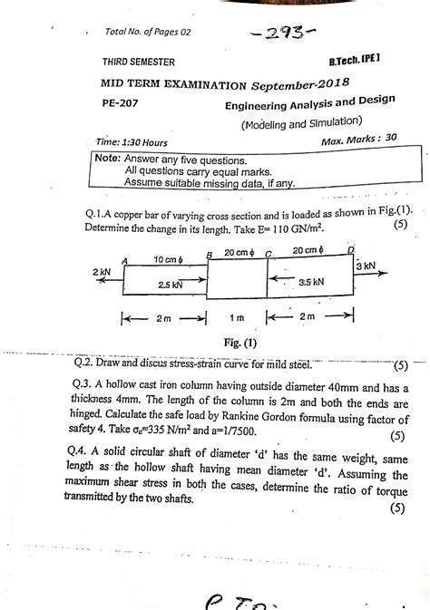 Ead Mid Term 2018 Question On Ead Engineering Analysis And Design