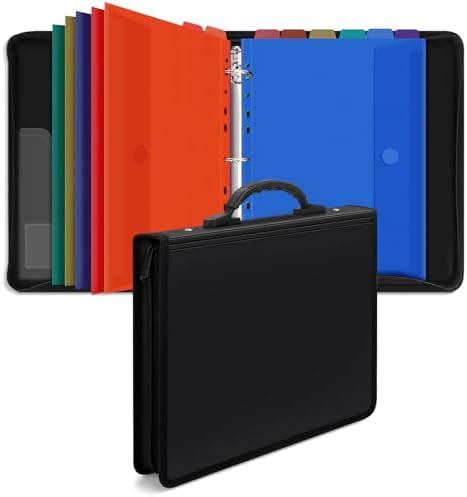 Uquelic A Ring Binder Organiser With Pcs Punched Pockets Upgraded Folders For Paperwork