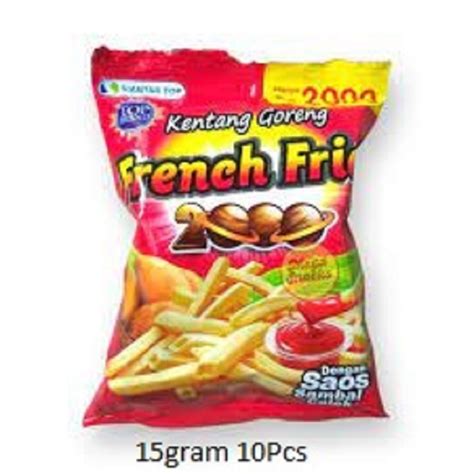 Jual KENTANG GORENG FRENCH FRIES 2000 DENGAN SAOS SAMBAL COLEK 15 GRAM SNACK KEKINIAN ENAK