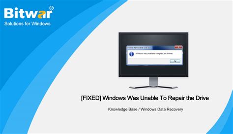 FIXED Solutions To Solve Windows Was Unable To Repair The Drive Error