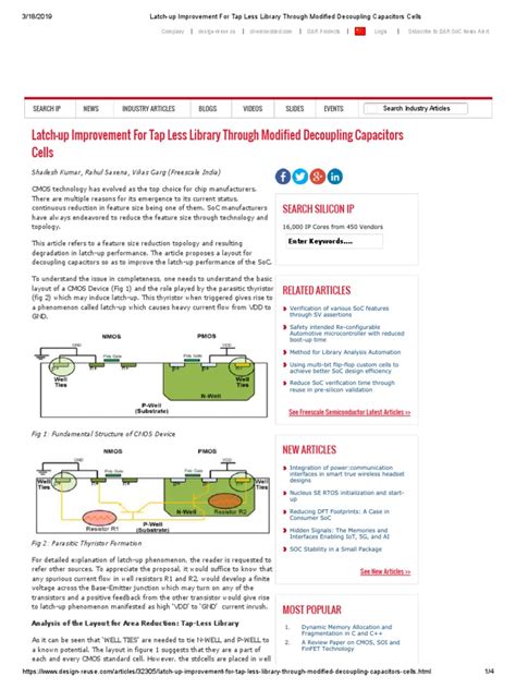 Tapless Library Pdf System On A Chip Cmos