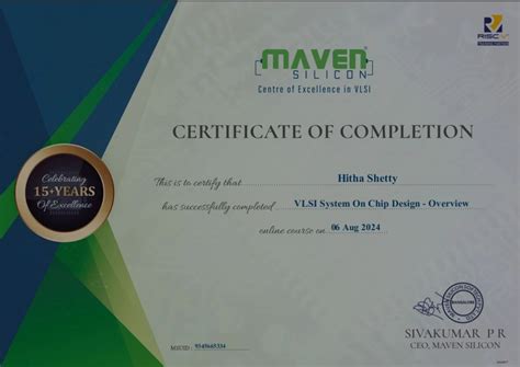 hitha shetty on linkedin vlsi socdesign continuouslearning
