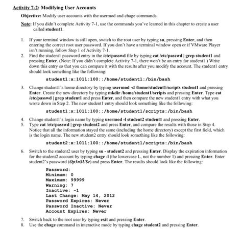 Solved Activity Modifying User Accounts Objective Chegg