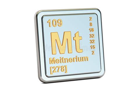 Meitnerium Mt Chemical Element Periodic Table Stock Illustration