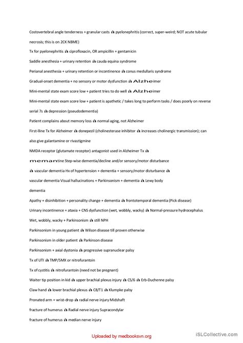 Usmle High Yield Internal Medicine N English Esl Worksheets Pdf And Doc
