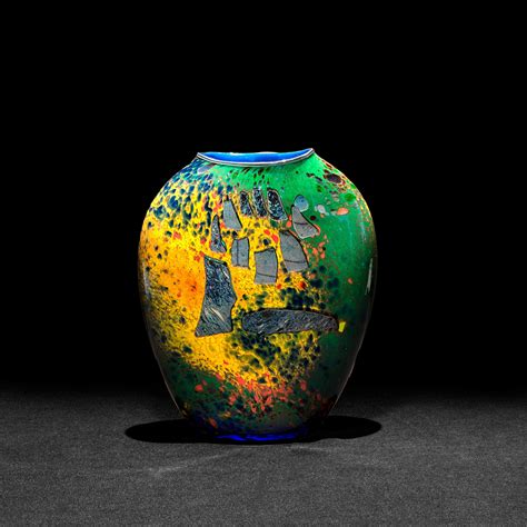 William Morris B 1957 Stone Vessel Contemporary Blown Glass
