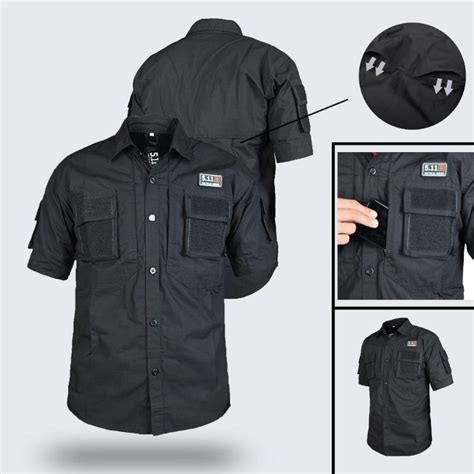 Jual Custom Bordir Kemeja Tactical Lengan Pendek Bahan Ripstop Seragam Pdl Pdh Proyek Kerja