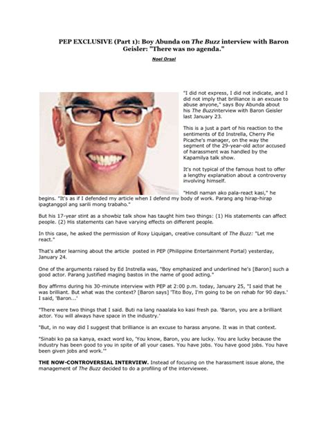 Boy Abunda On The Buzz Pdf Interview