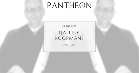 Tjalling Koopmans Biography Pantheon
