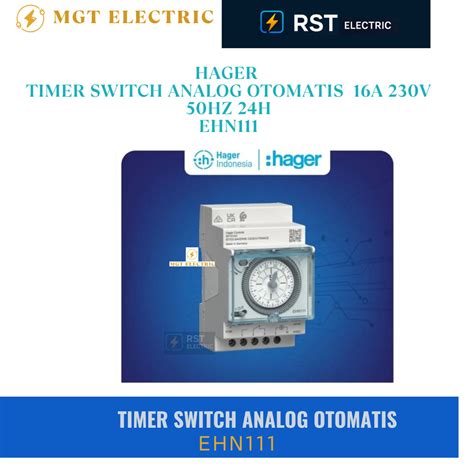 Jual Hager Timer Ehn111 Time Switch Analog Otomatis Auto 16a 230v 50hz