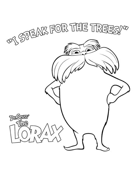 The Lorax Coloring Page Jenny Printable