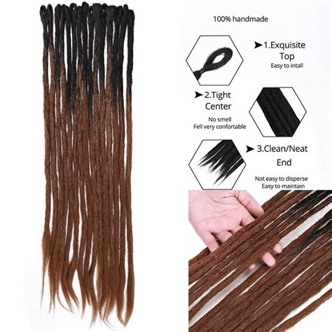 Benehair Dreadlock Extensions Full Head Pack Synthetic Dreads Faux Locs