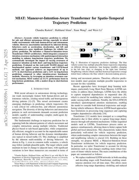 Pdf Miat Maneuver Intention Aware Transformer For Spatio Temporal Trajectory Prediction