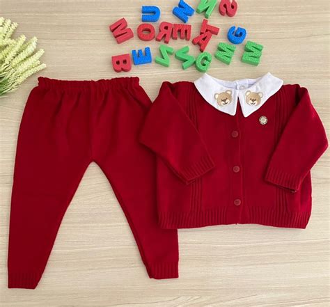 Kit Saida Maternidade Menino Vermelho Urso Principe Elo7