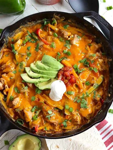 8 Ingredient Cheesy Fajita Chicken Casserole Seeking Good Eats