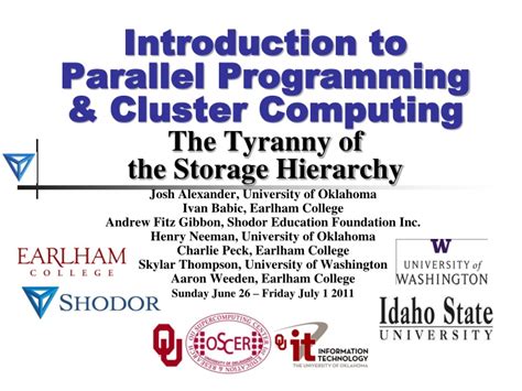 ppt introduction to parallel programming and cluster computing the