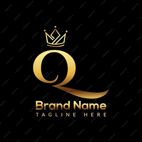 편지 Q 템플릿에 크라운 로고 Q 편지에 크라운 로고 초기 크라운 기호 개념 템플릿 프리미엄 벡터