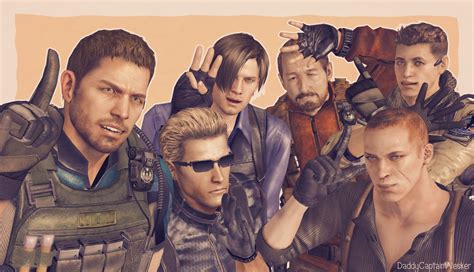 Daddycaptainwesker — Resident Evil Men Chris Leon Wesker Jake