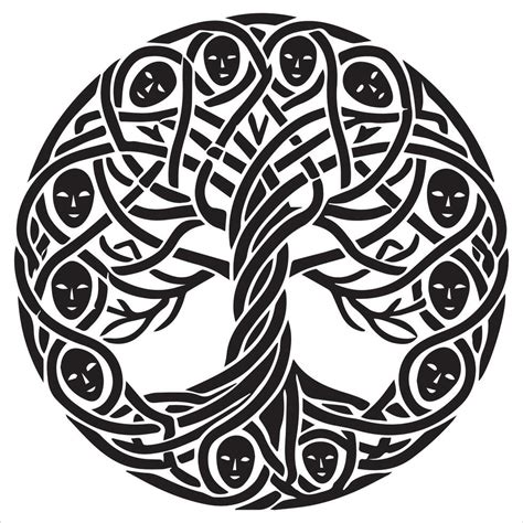 Celtic Tree Of Life With Interwoven Branches 52187691 Vector Art At