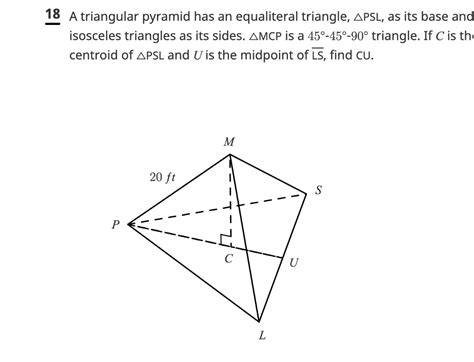 Solved 18 A Triangular Pyramid Has An Equaliteral Triangle
