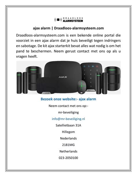 PPT Ajax Alarm Draadloos Alarmsysteem PowerPoint Presentation