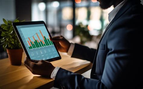 Premium Ai Image Businessman Using Tablet And Laptop Analyzing Sales