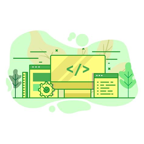 Web Developer Modern Flat Green Color Illustration Vector Art At Vecteezy