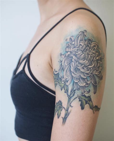 Chrysanthemum Tattoo By Dia Moeller Fresh From The Day I Got It