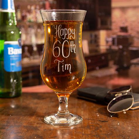 Personalised Pilsner Lager Glass Cove Calligraphy